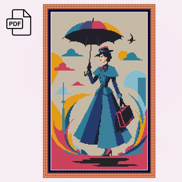 Mary Poppins Cross Stitch Pattern - Etsy