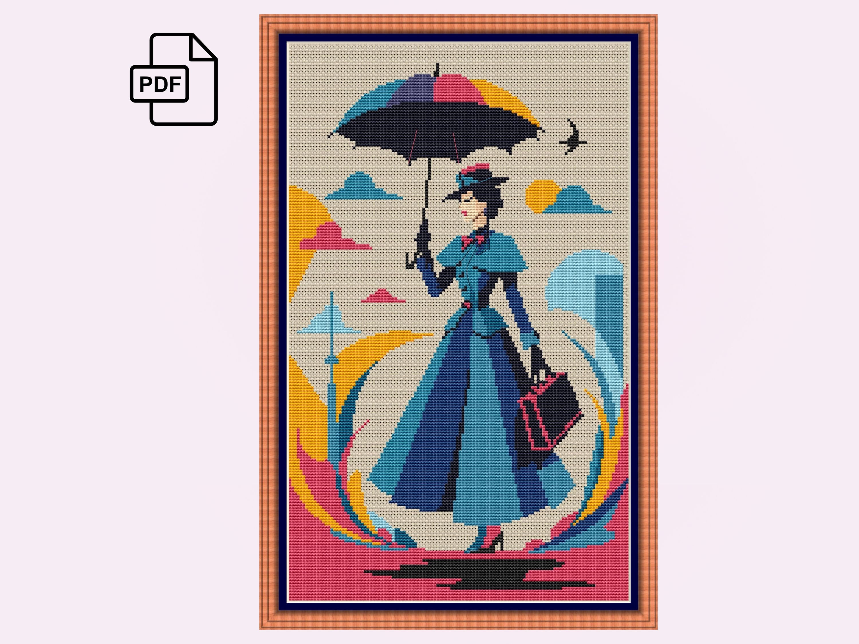 Mary Poppins Cross Stitch Pdf Pattern England Pattern Cross Stitch ...