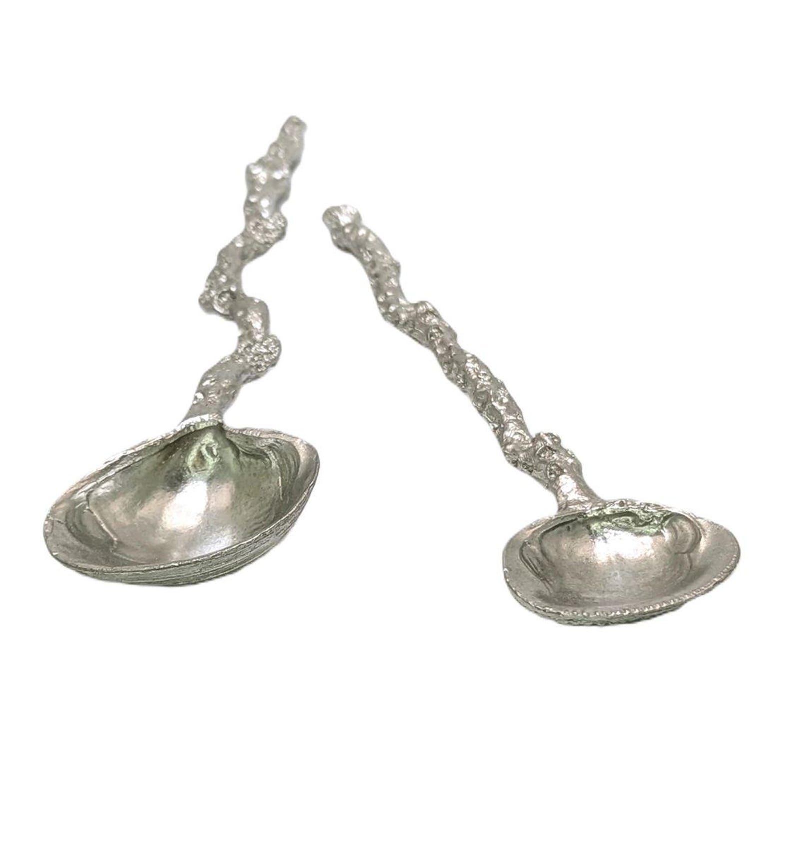 Coral/seashell Pewter Spoons Set Nature Inspired Decor - Etsy