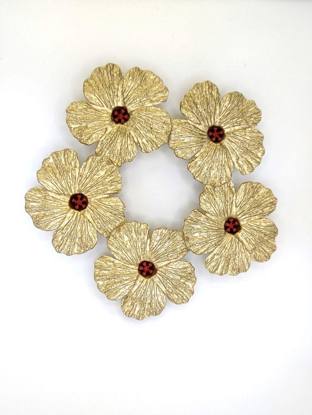 Hibiscus Flower Pewter Trivet Home Decor Inspired by Nature - Etsy