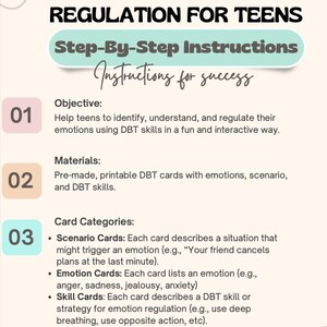 DBT Skills Game, DBT Cards for Teens, Emotional Regulation for Teens ...