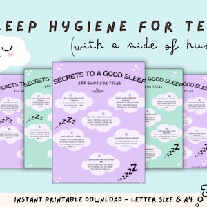 Teen Sleep Hygiene, Therapy Worksheets Sleep Tips for Teens, Adolescent ...