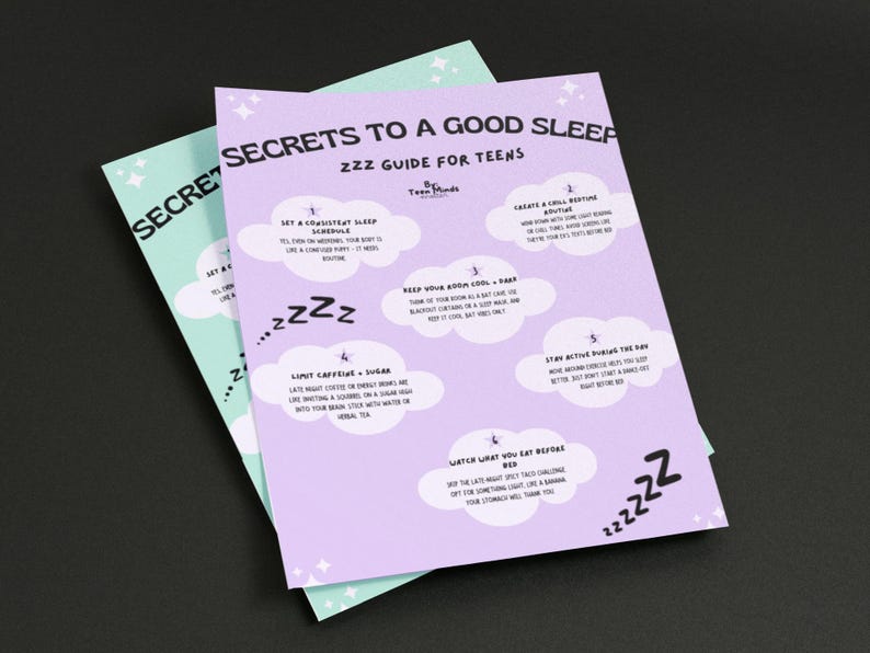Teen Sleep Hygiene, Therapy Worksheets Sleep Tips for Teens, Adolescent ...