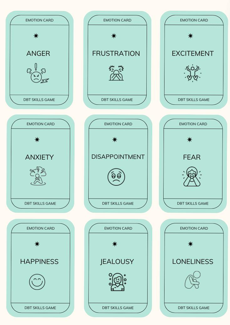 DBT Skills Game, DBT Cards for Teens, Emotional Regulation for Teens ...