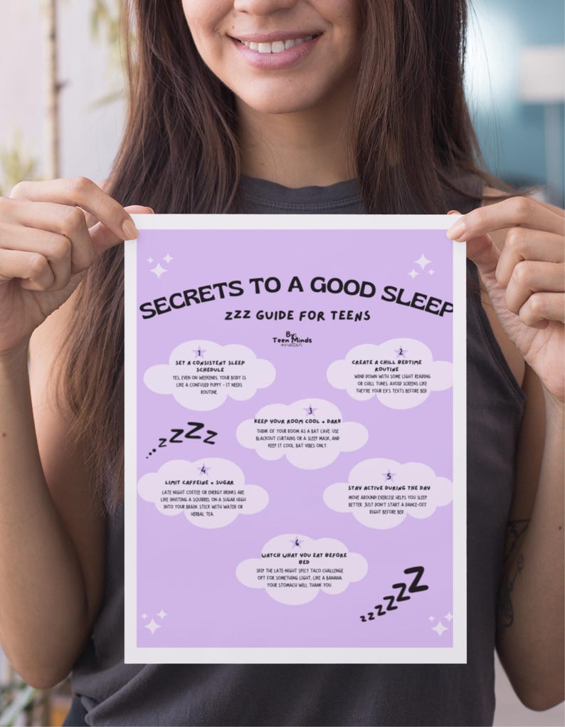 Teen Sleep Hygiene, Therapy Worksheets Sleep Tips for Teens, Adolescent ...