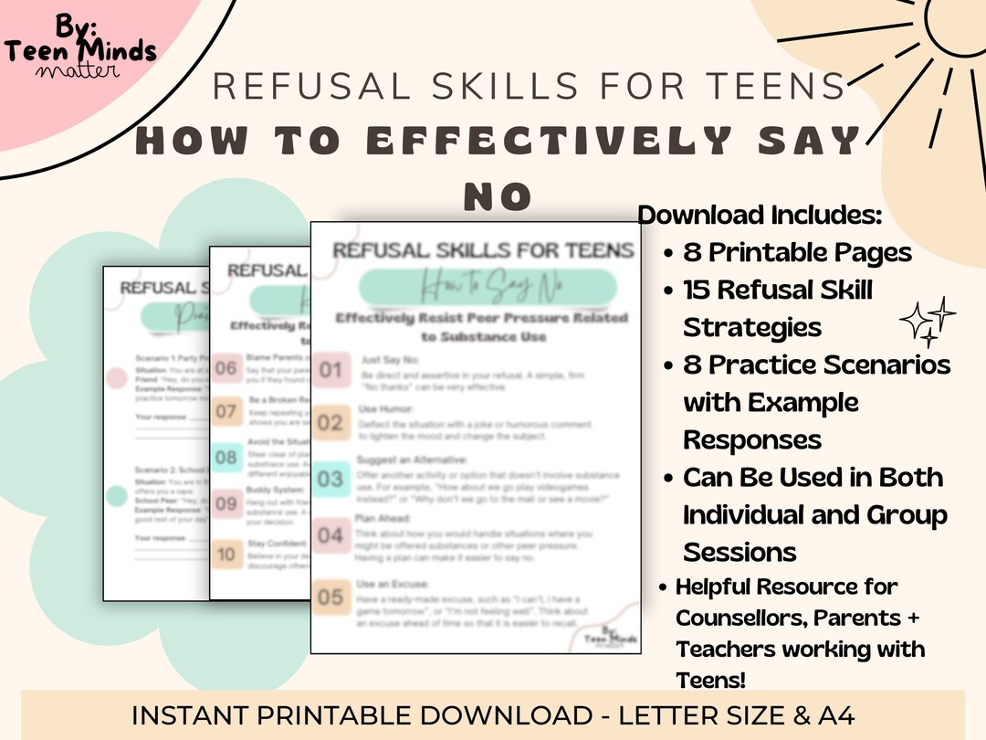 Communication Skills for Teens, Refusal Skills for Teen Substance Use ...