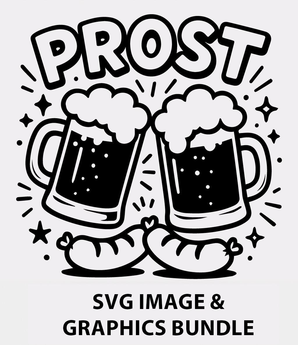 Oktoberfest SVG Clipart | PROST Beer Cheers Graphic | German Festival ...