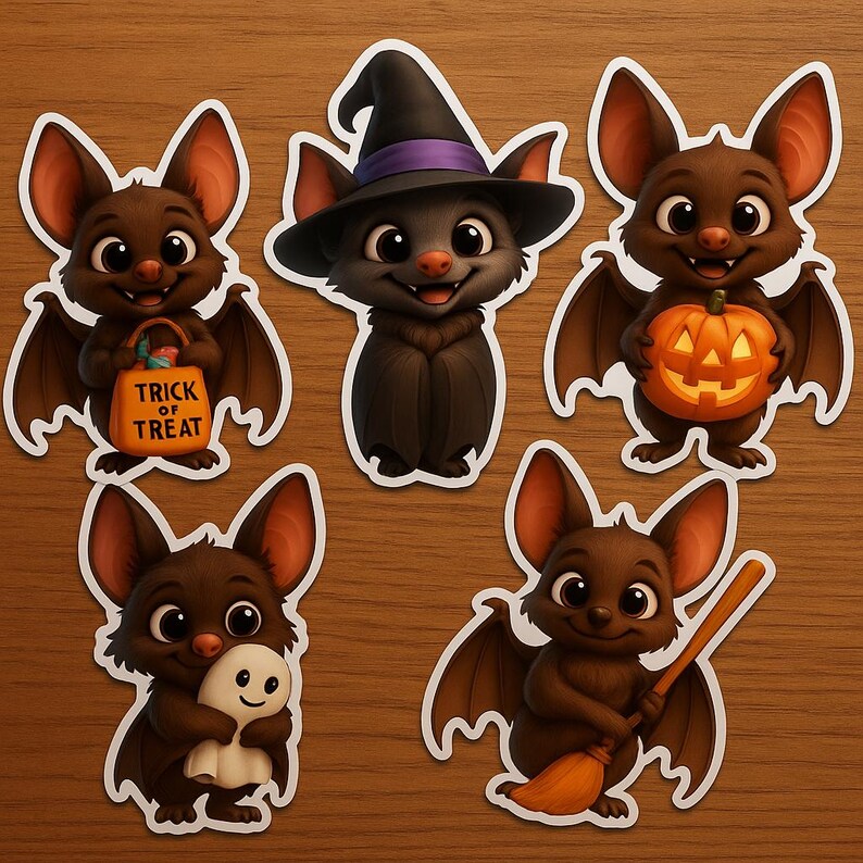 Cute Halloween Bat Clipart Bundle Part 2 | Spooky Bat With Pumpkin ...