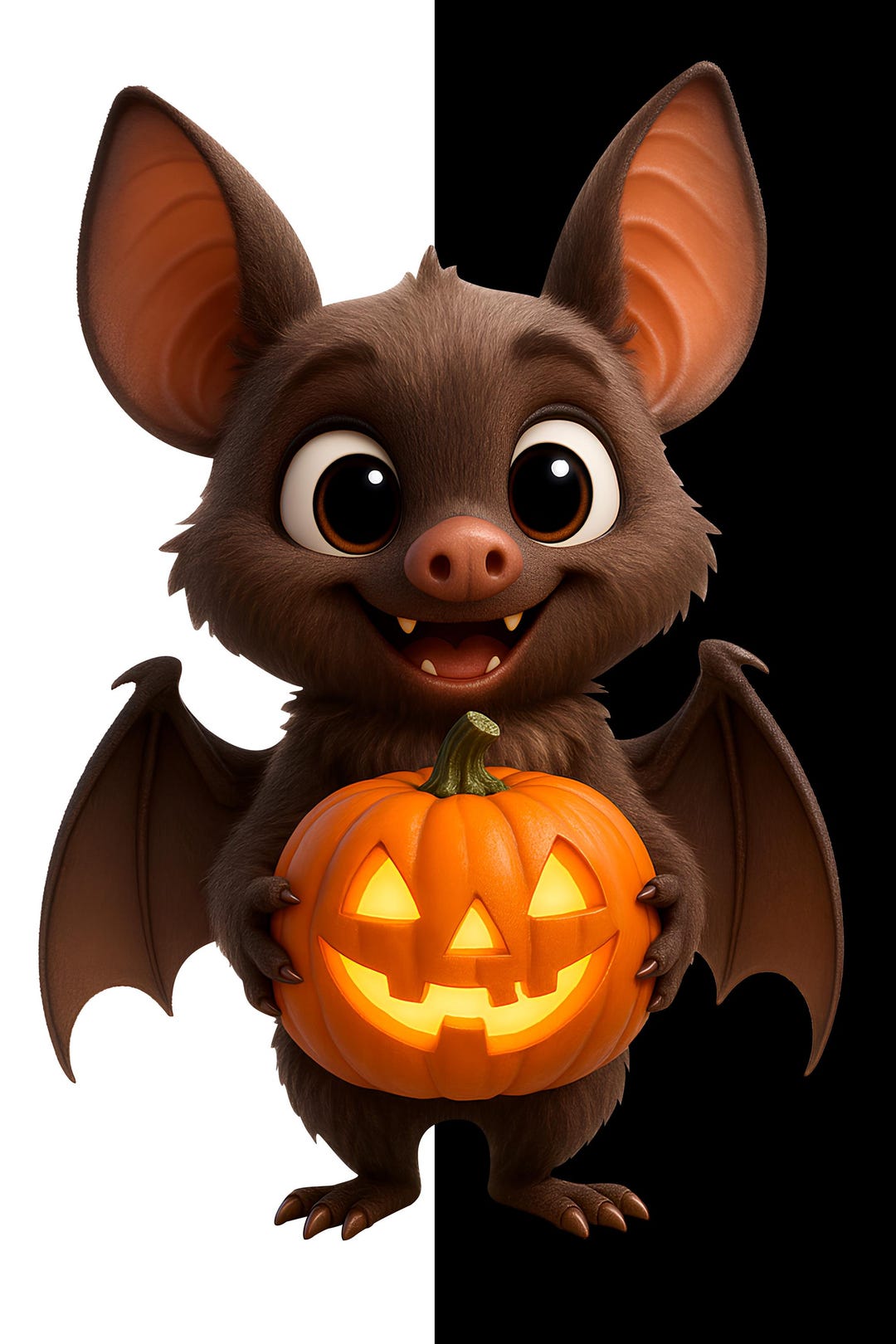 Cute Halloween Bat Clipart Bundle Part 2 | Spooky Bat With Pumpkin ...