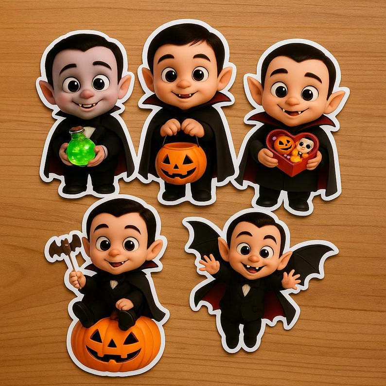 Cute Baby Vampire Clipart Bundle. Halloween Digital Download. 3D ...