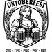 OKTOBERFEST Logo Beer Girl SVG – Bavarian Waitress Shield, Hops & Wheat ...