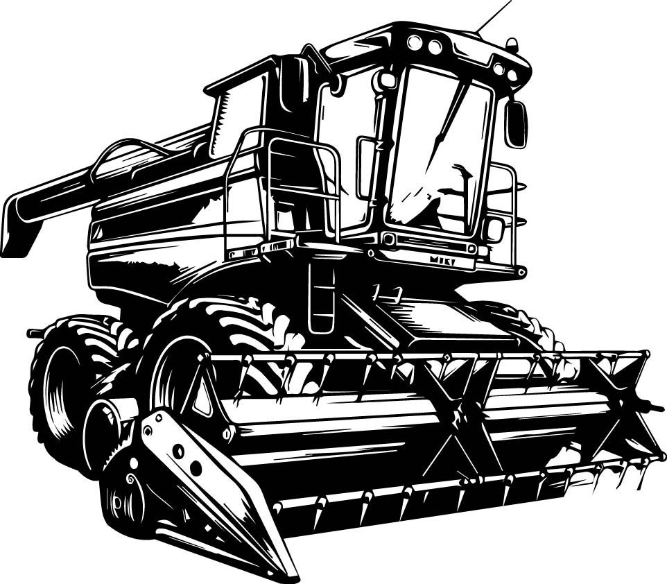 Vector Image of Combine Harvesters, 4 Files: Png, Svg, Ai, Eps - Etsy