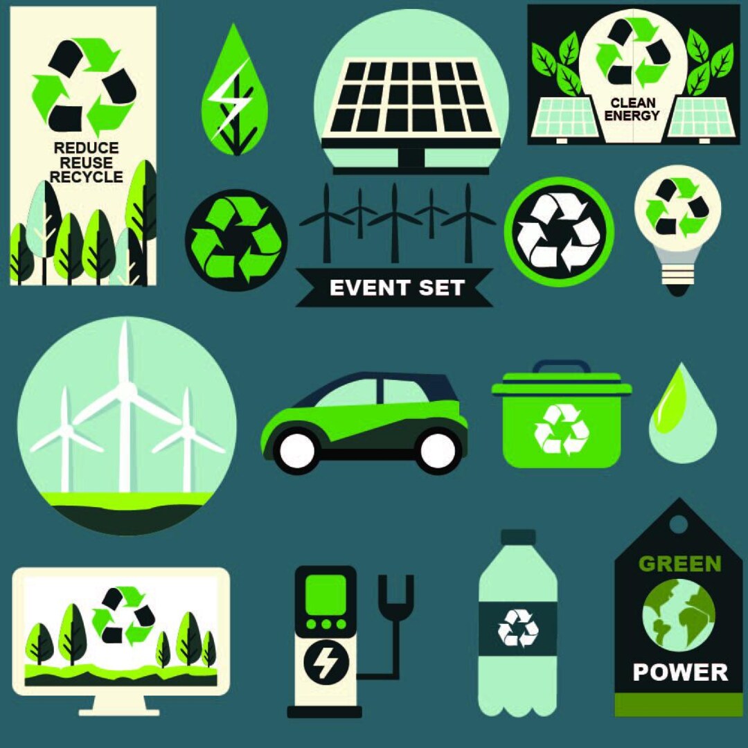 Eco-graphic Set for Events | Templates for Environmental Flyers, Badges ...