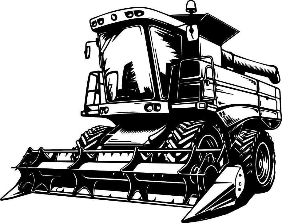 Vector Image of Combine Harvesters, 4 Files: Png, Svg, Ai, Eps - Etsy