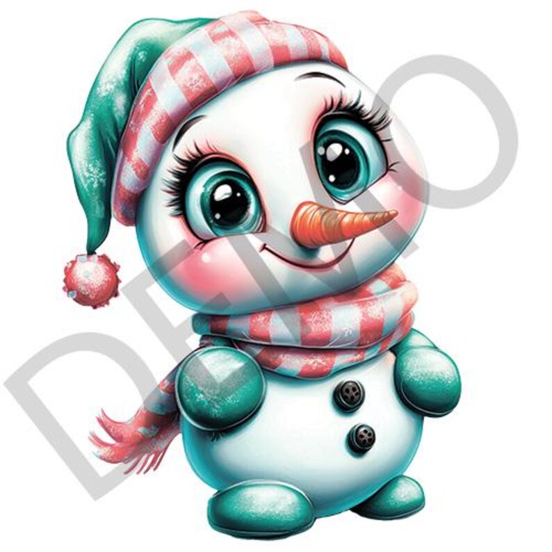 New Year 2025, Set of 10 Adorable Snowman Figures PNG , New Year Vibes ...
