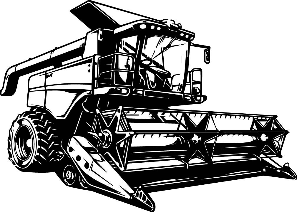 Vector Image of Combine Harvesters, 4 Files: Png, Svg, Ai, Eps - Etsy