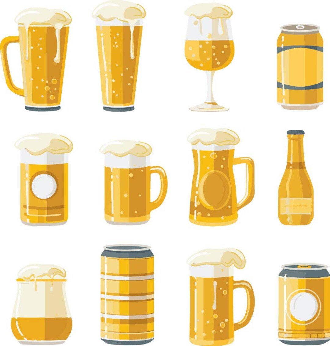 12 Vector Icons on the Theme of Beer - Etsy