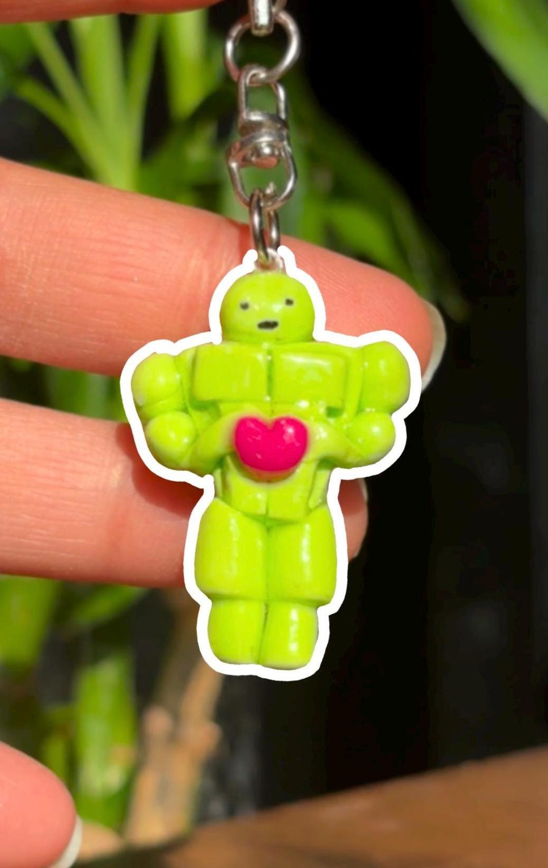 Valentine’s Day Buff Heart Smiski Clay Keychain Charm - Etsy