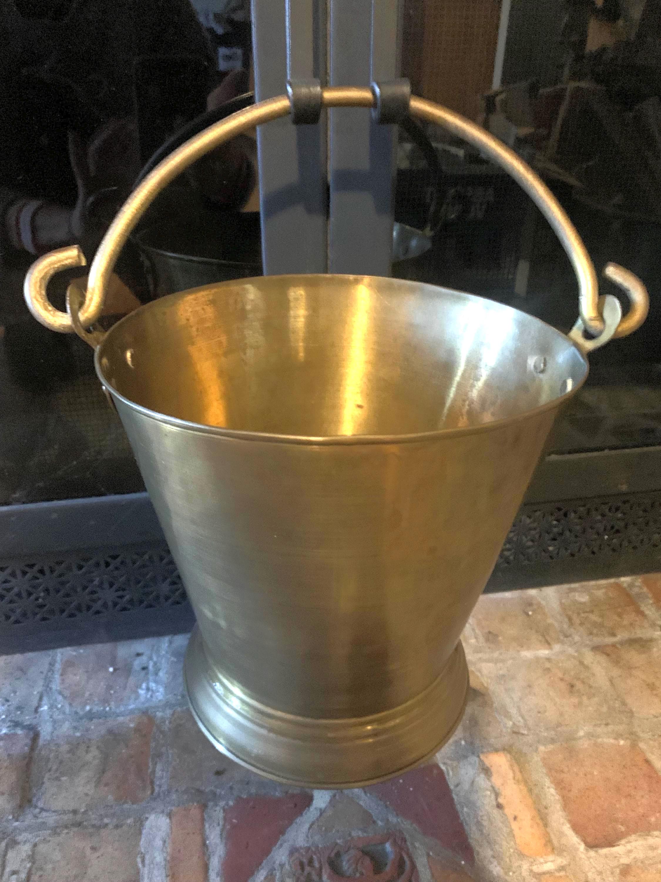 Antique Brass Bucket, Old Vintage Brass Pail, Made in India, Brass Ice ...