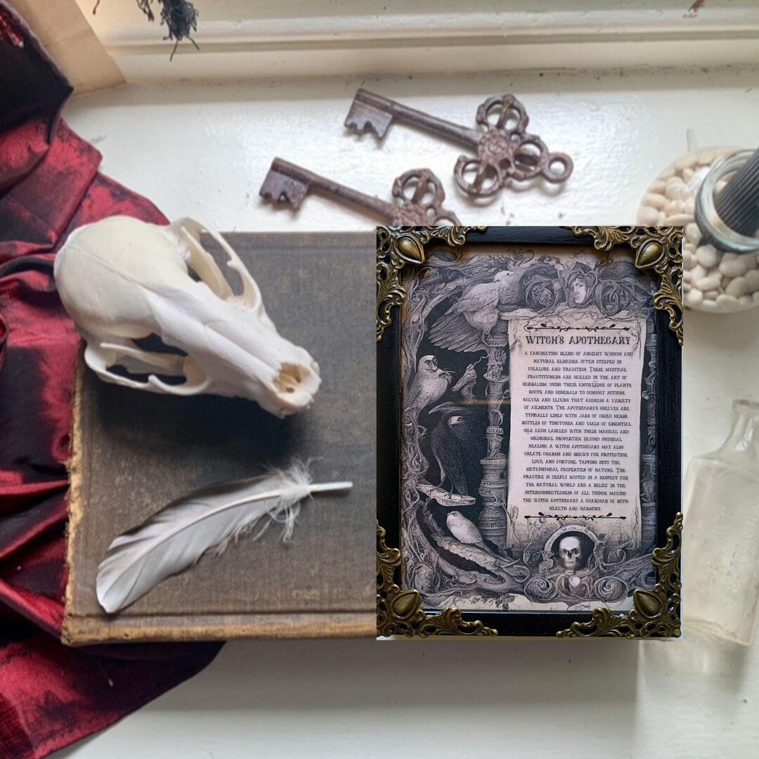 Witch's Apothecary Framed Mini Art: Edgar Allen Poe Inspired Gothic ...