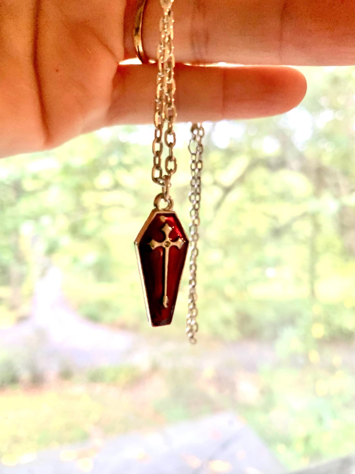 Gothic Sword Necklace, Coffin Pendant, Gothic Jewelry, Halloween ...