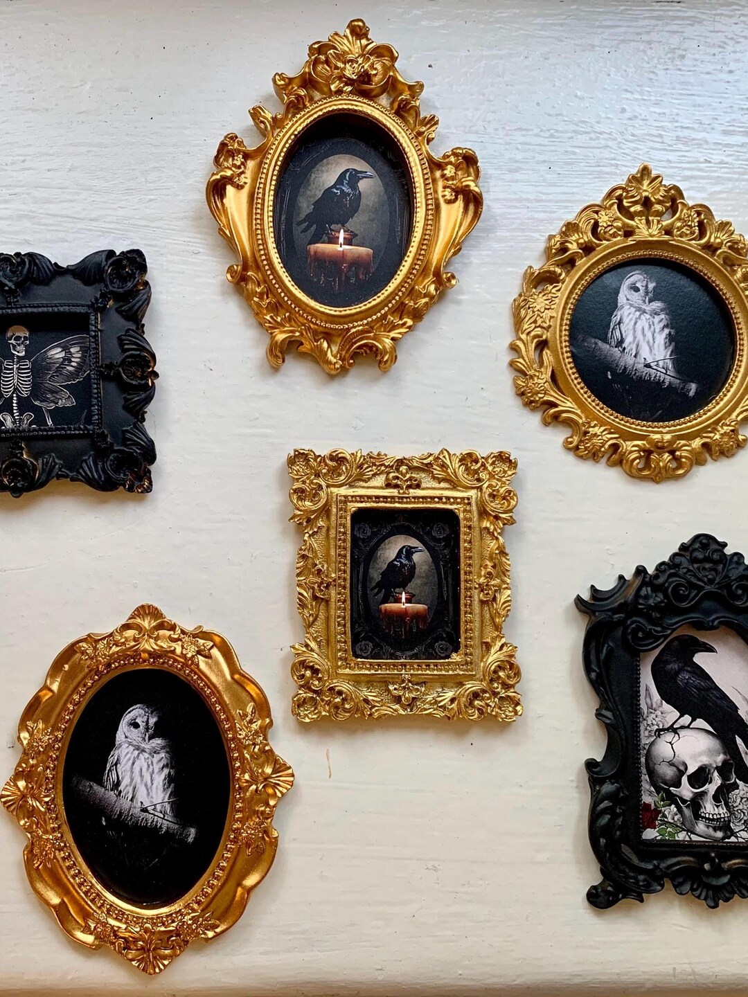Mini Wall Art Oddities Curiosities Goth Gold Vintage Frame AI, Garden ...
