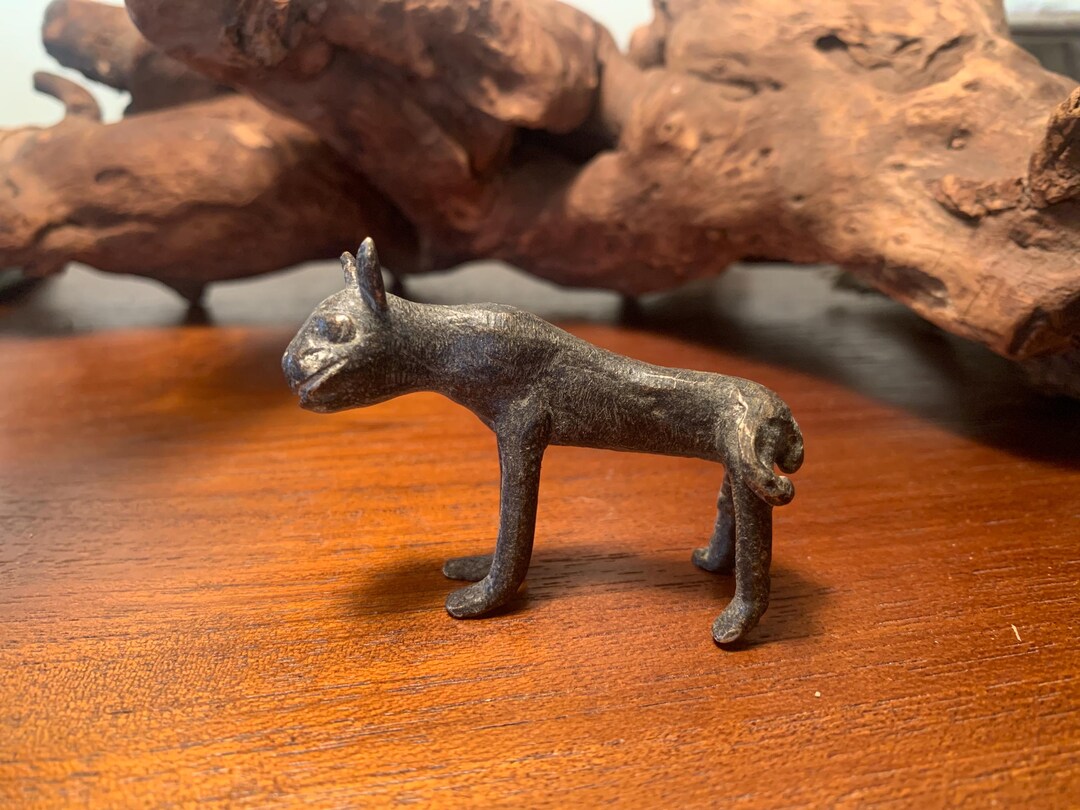African Bronze Hyena Statue, Dog Figurine, Small Bronze Dog Statue ...