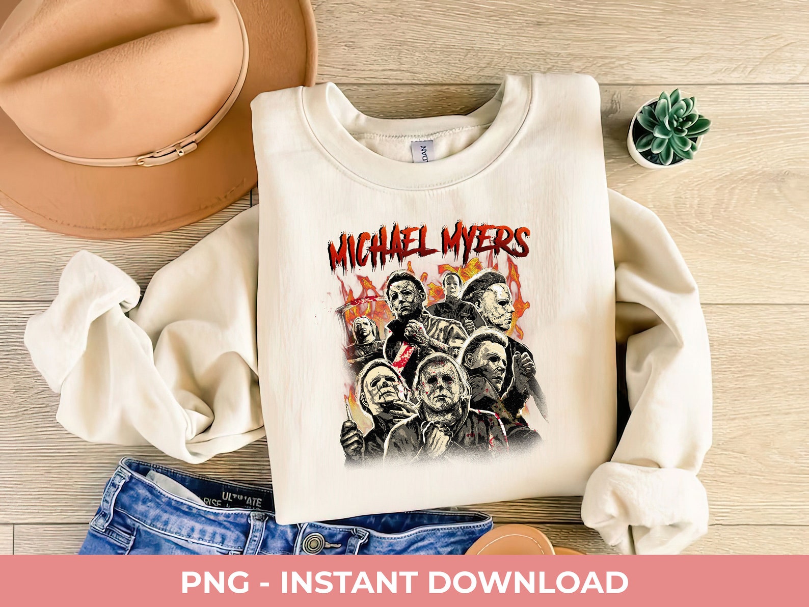 Vintage Bootleg Horror Movies PNG File, Halloween Horror Characters Png ...