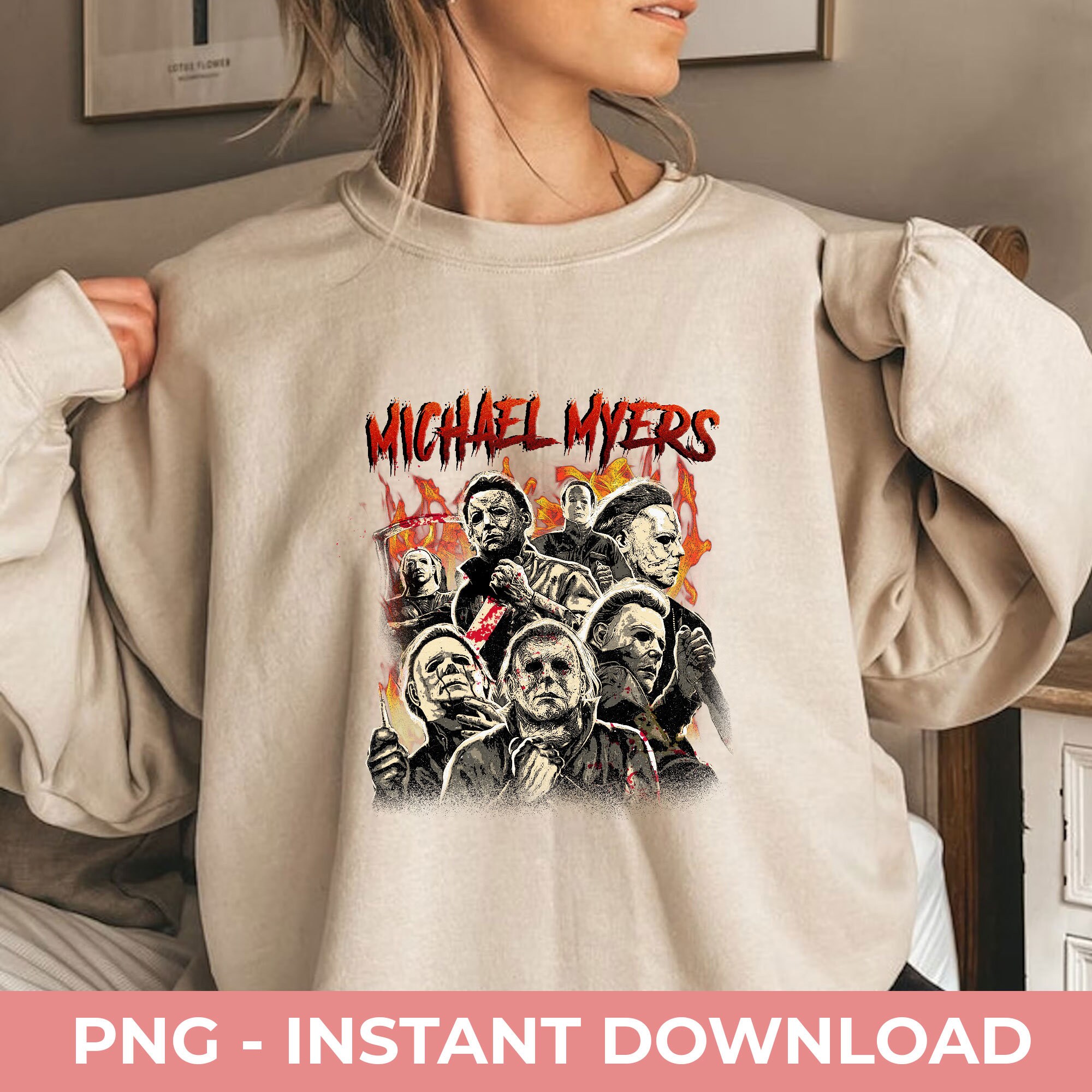 Vintage Bootleg Horror Movies PNG File, Halloween Horror Characters Png ...