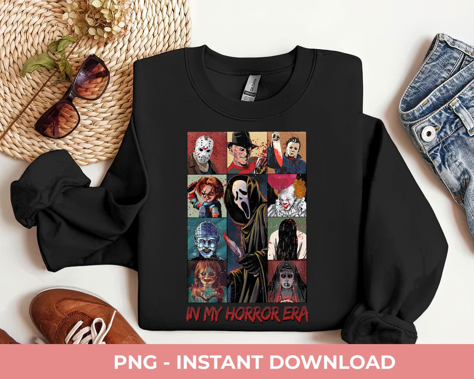 In My Horror Era PNG File, Halloween Horror Characters Png, Scary Movie ...