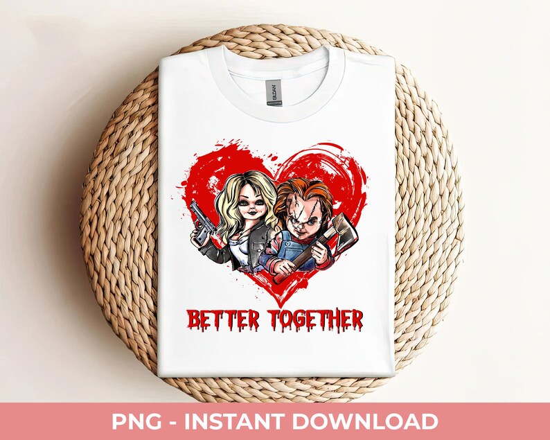 Couple Better Together Horror Movies PNG File, Halloween Horror ...