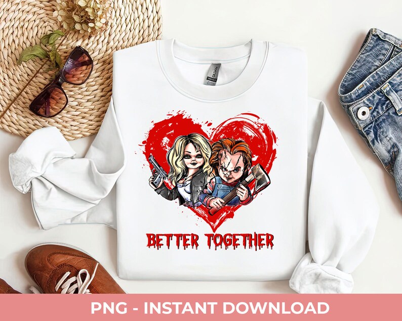 Couple Better Together Horror Movies PNG File, Halloween Horror ...