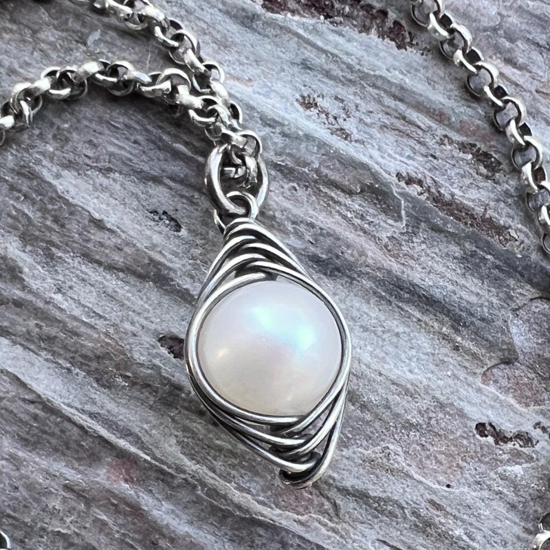 Wire Wrapped Pearl - Etsy