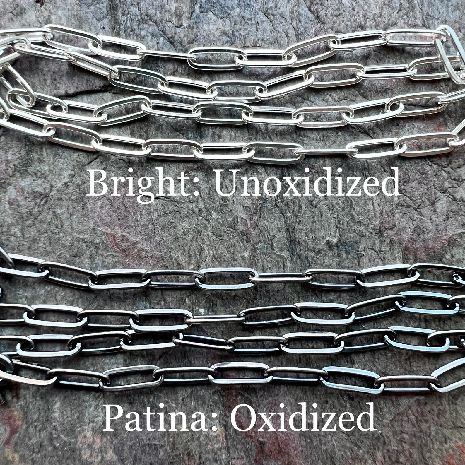 Sterling Silver Rectangular Cable Chain Handmade Hook & Eye | Etsy