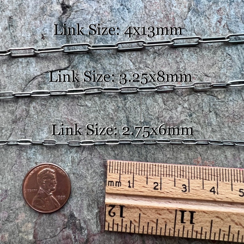 Sterling Silver Rectangular Cable Chain Handmade Hook & Eye | Etsy