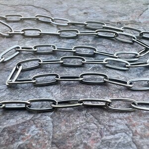 Sterling Silver Rectangular Chain - Adjustable Chain With Handmade Hook ...