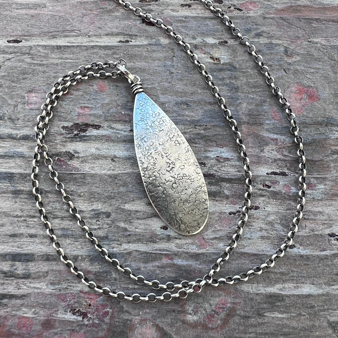 Sterling Silver Teardrop Necklace Long Teardrop Pendant Necklace ...