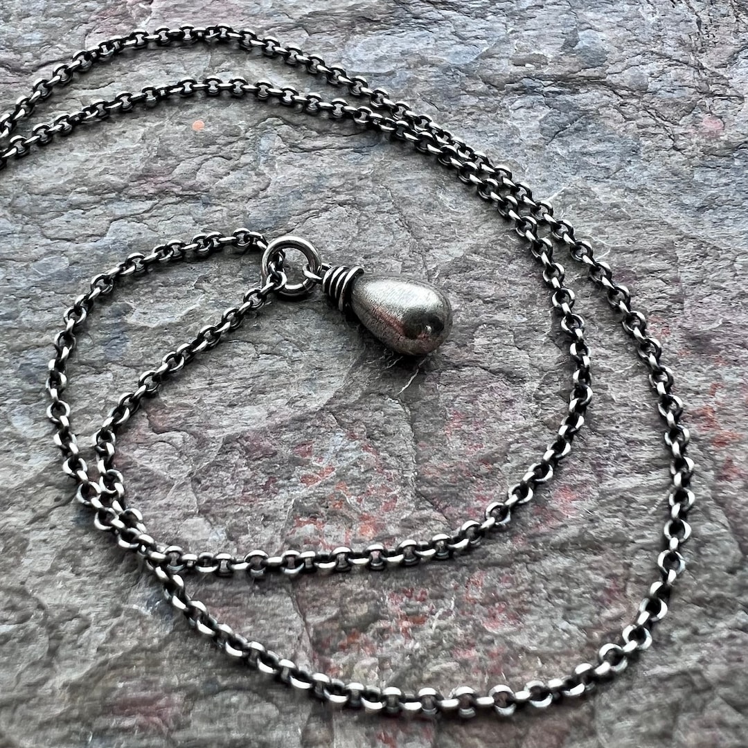 Sterling Silver Small Teardrop Necklace - Lightweight Pendant on ...
