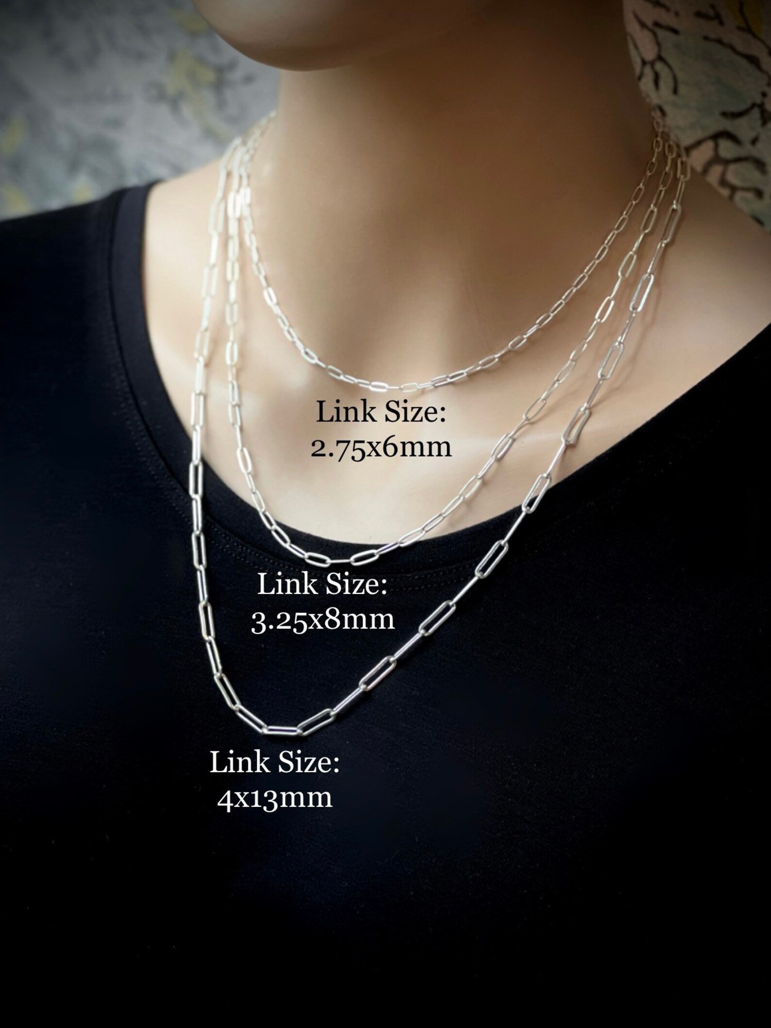 Sterling Silver Rectangular Cable Chain Handmade Hook & Eye | Etsy