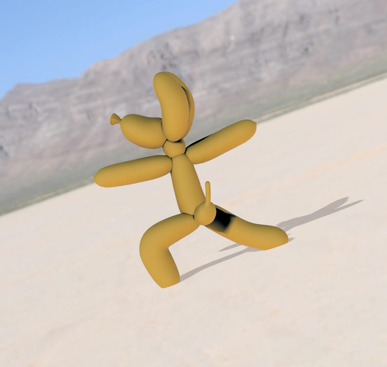 Multiple Balloon Animal Figurine 3D Print Decor, Balloon Dog Desk Gift ...