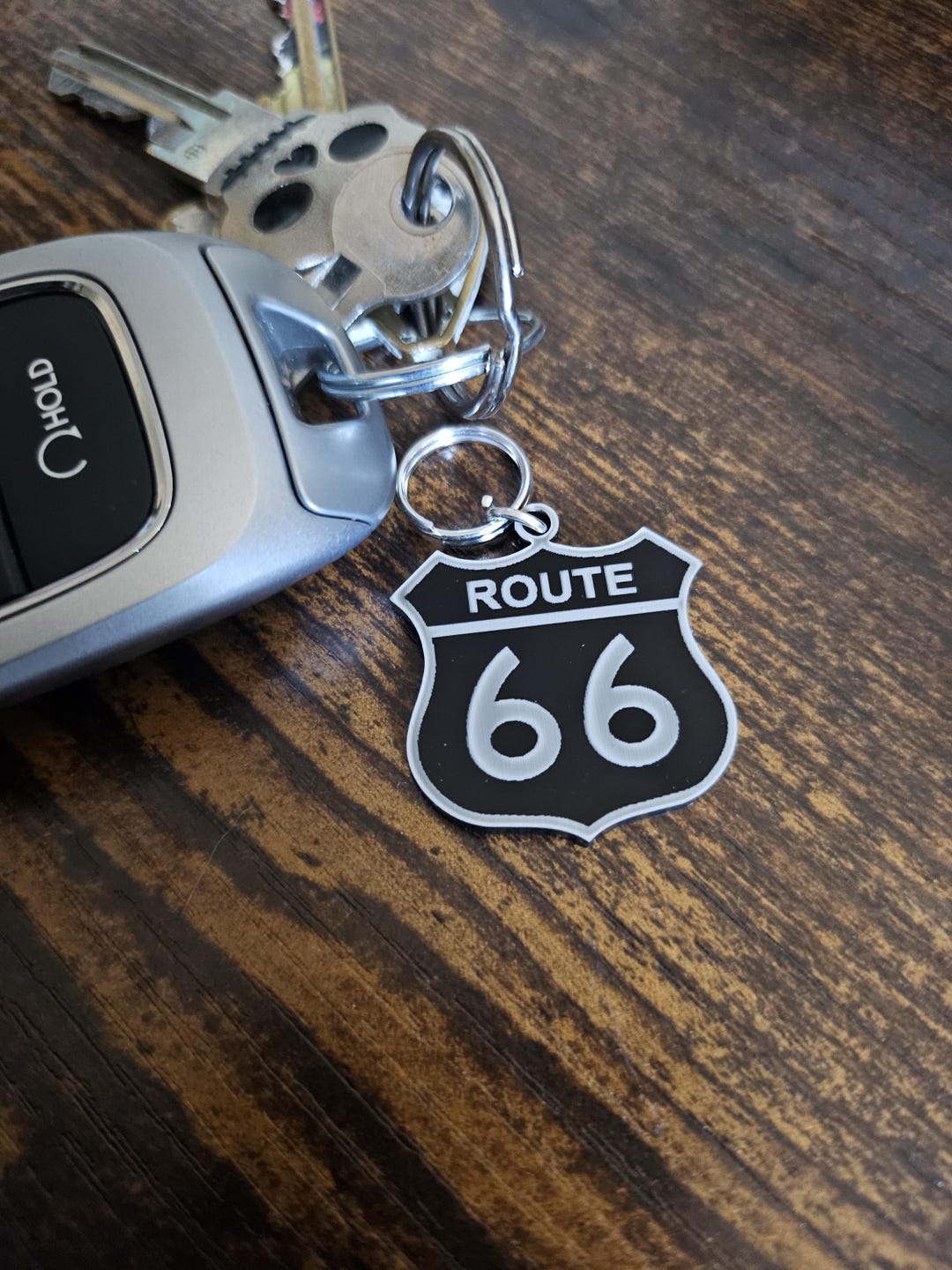 Acrylic Keychain- Route 66 Keychain- Black Acrylic Keychain- Route 66 ...