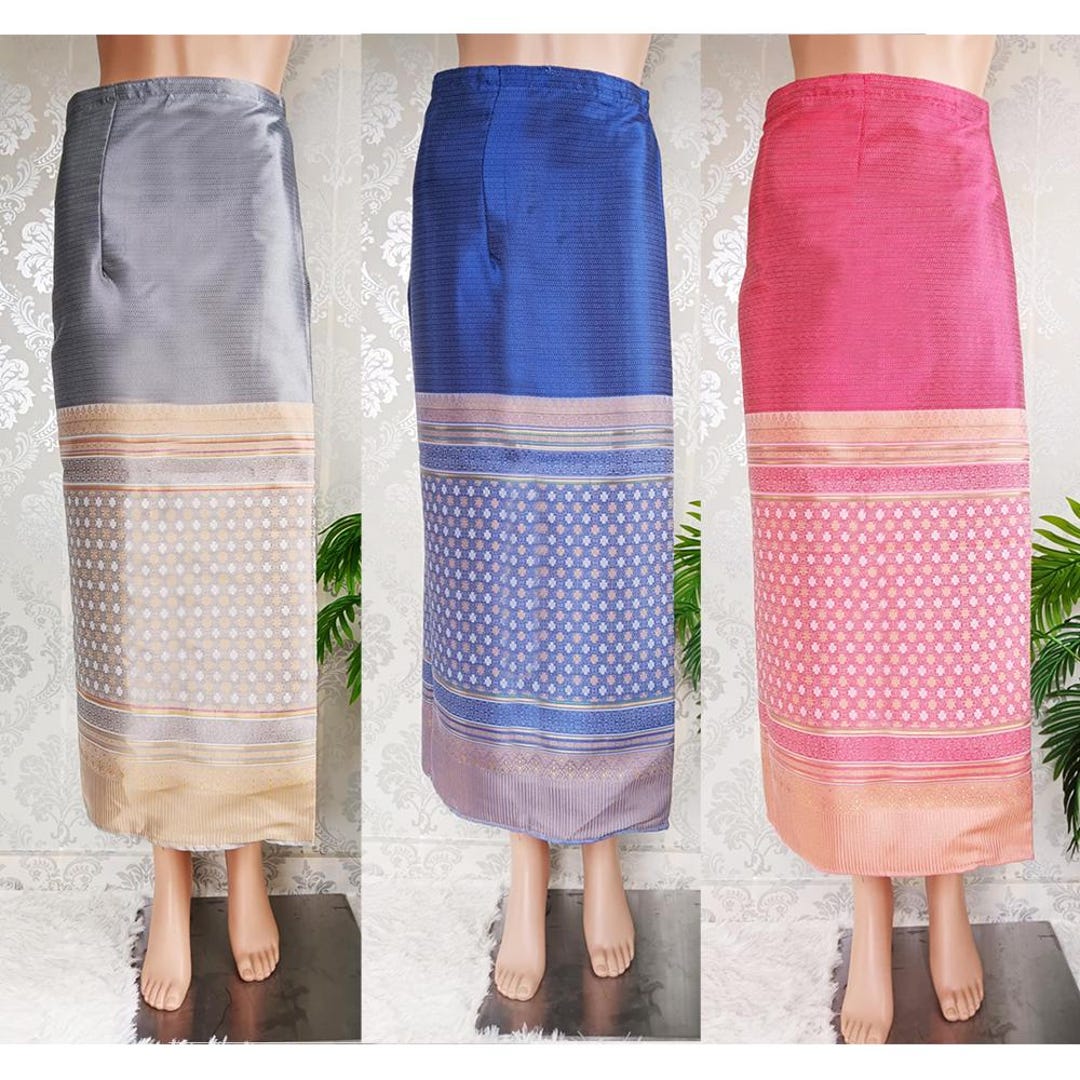 Sewn - Thai Salong - Praewa Silk - Asian Salong - Woven Fabric - Lanna ...