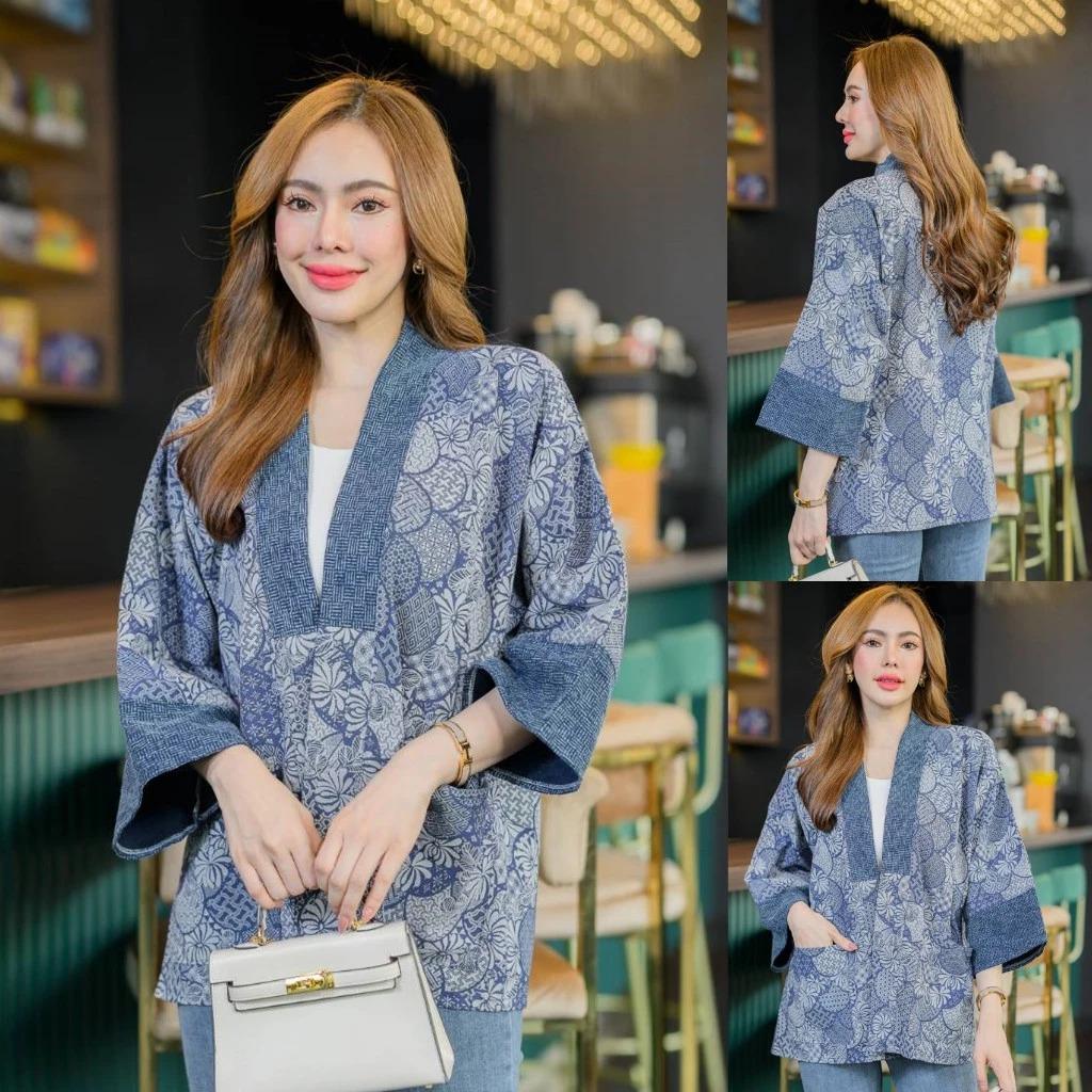 Thai Lanna Cotton Indigo Yukata Kimono Jacket – Soft & Breathable ...