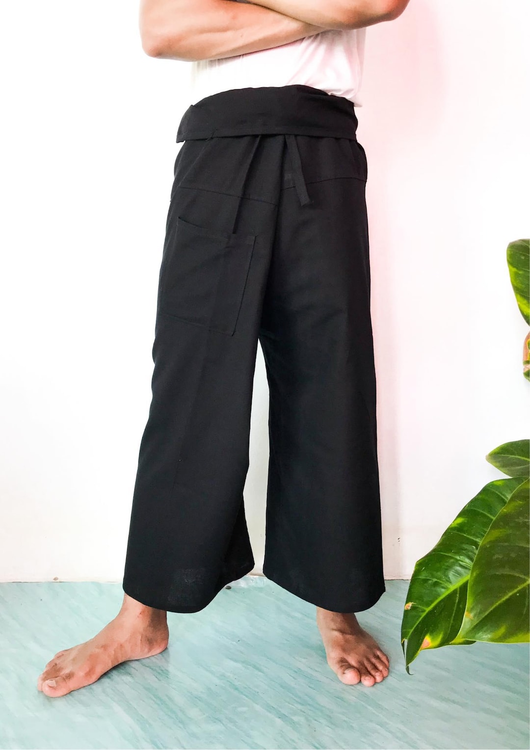 Long Thai Fisherman Pants - Traditional Thai Wrap Pants - Yoga Pants ...
