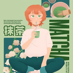 Matcha Lover | 8 X 10 Inch Anime Art Print - Etsy