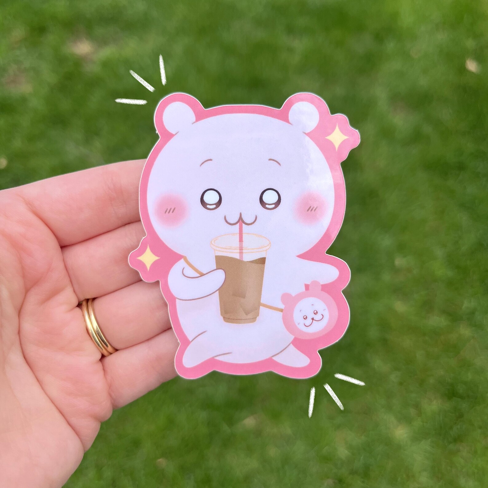 Iced Coffee Chiikawa Sticker | Vinyl Waterproof Sticker for Laptop ...