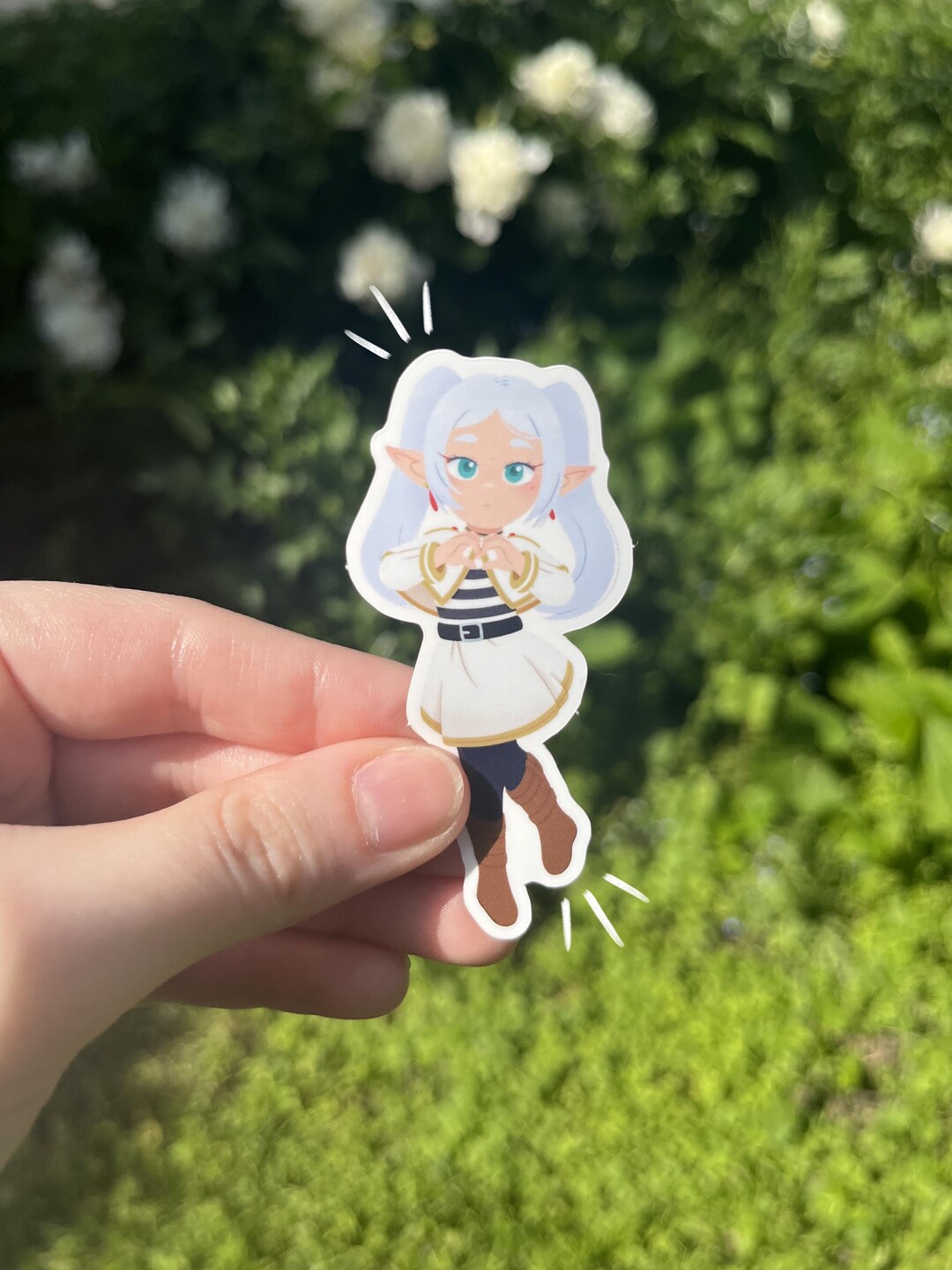 Frieren Chibi Sticker | Vinyl Waterproof Sticker for Laptop, Phone ...
