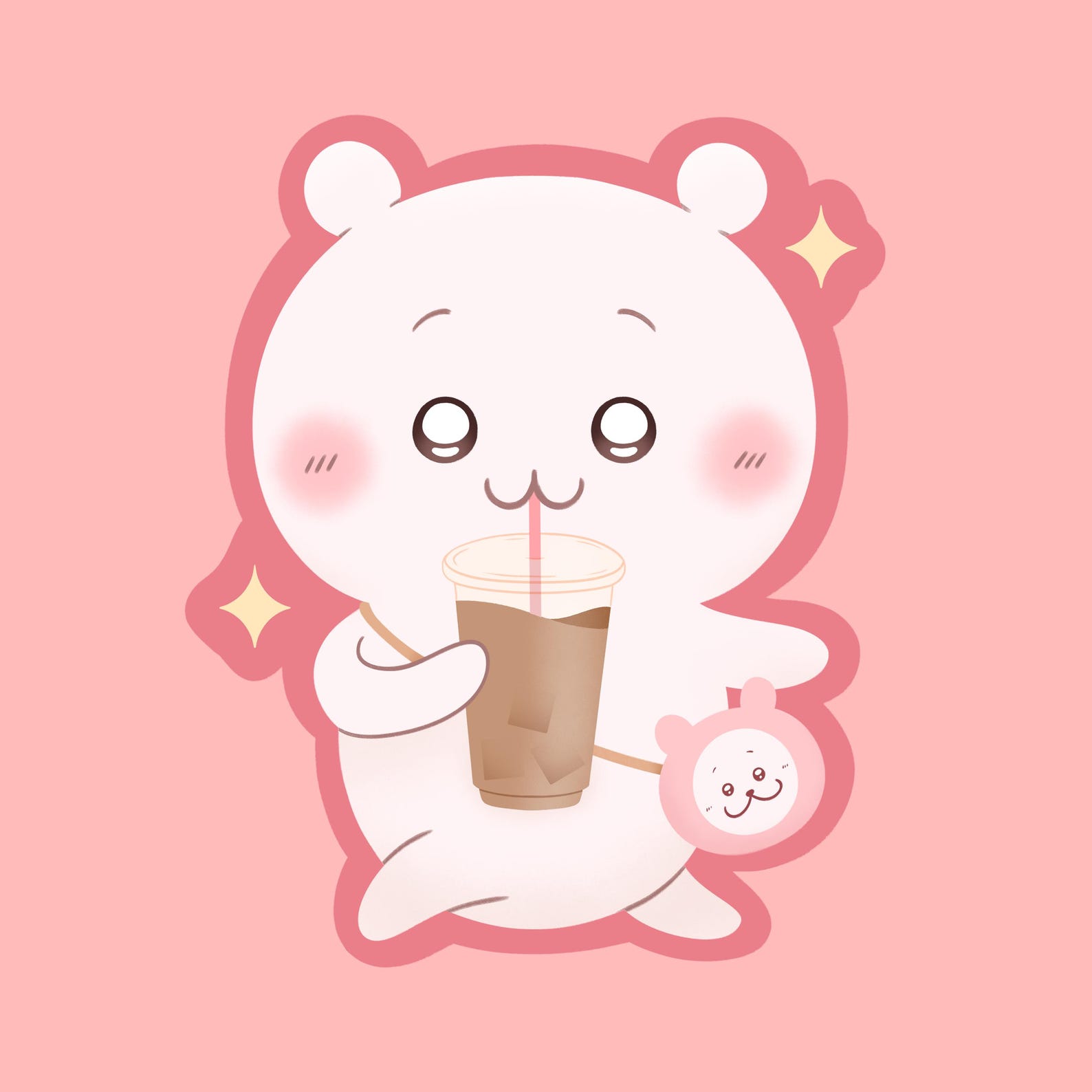 Iced Coffee Chiikawa Sticker | Vinyl Waterproof Sticker for Laptop ...