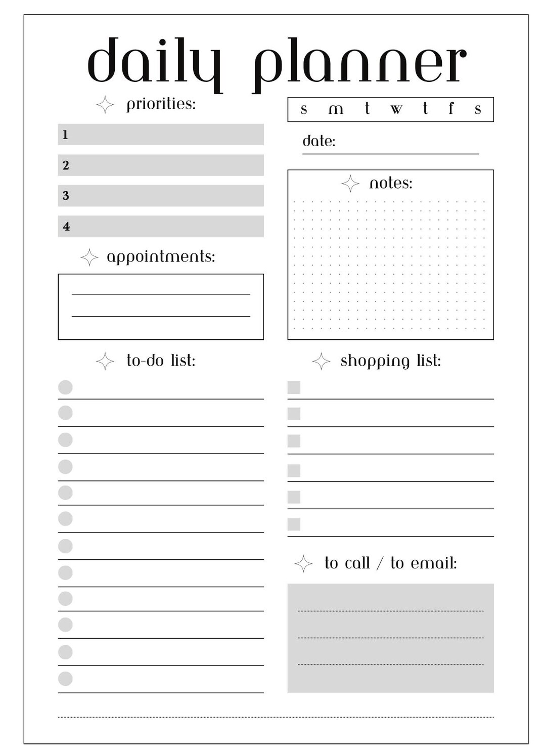 Elegant Daily To-do List Planner and Schedule Download, Printable - Etsy