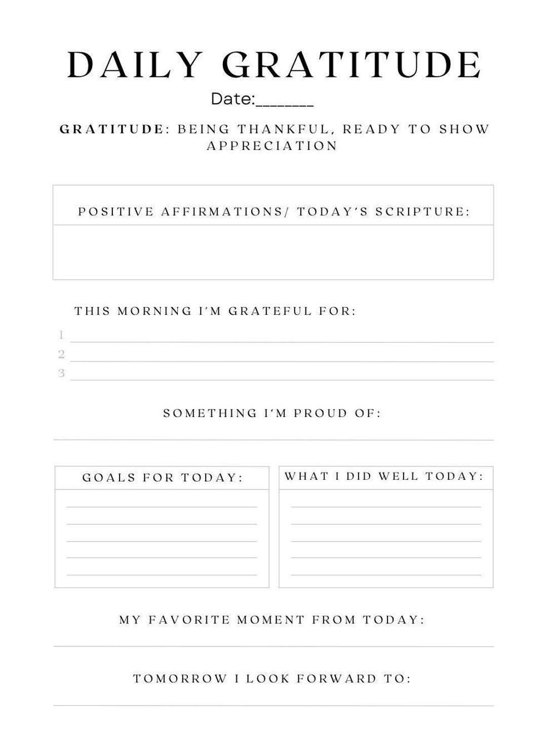 Daily Gratitude Morning & Evening Check-in Reflection With Bonus ...